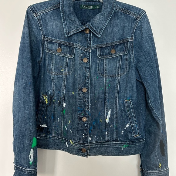 Ralph Lauren | Jackets & Coats | Ralph Lauren Jean Jacket With Splatter ...